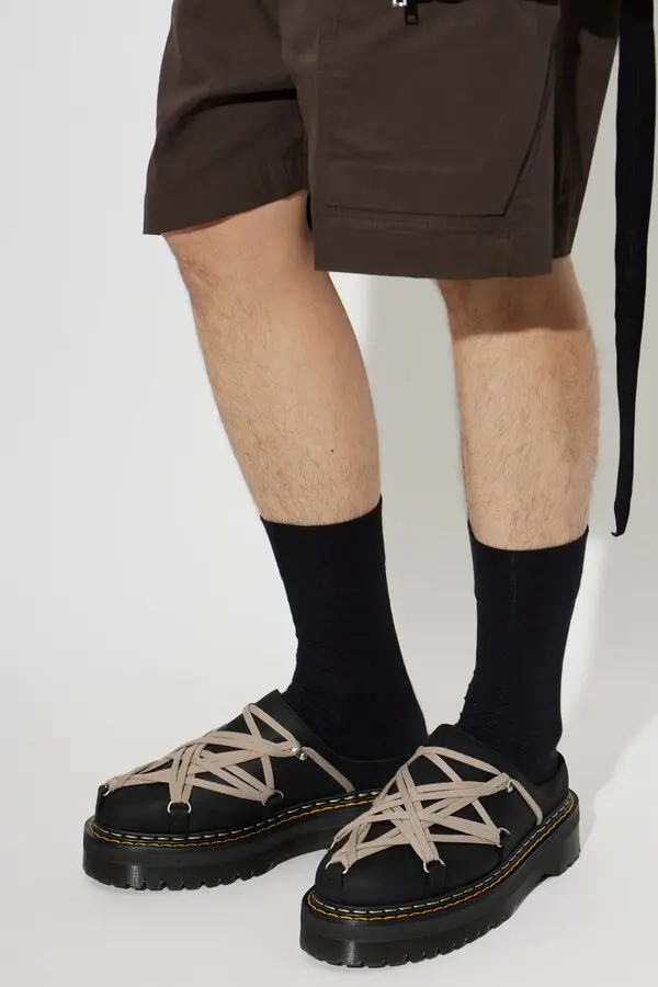 Rick Owens X Dr Martens Quad Megalace Platform Mules
