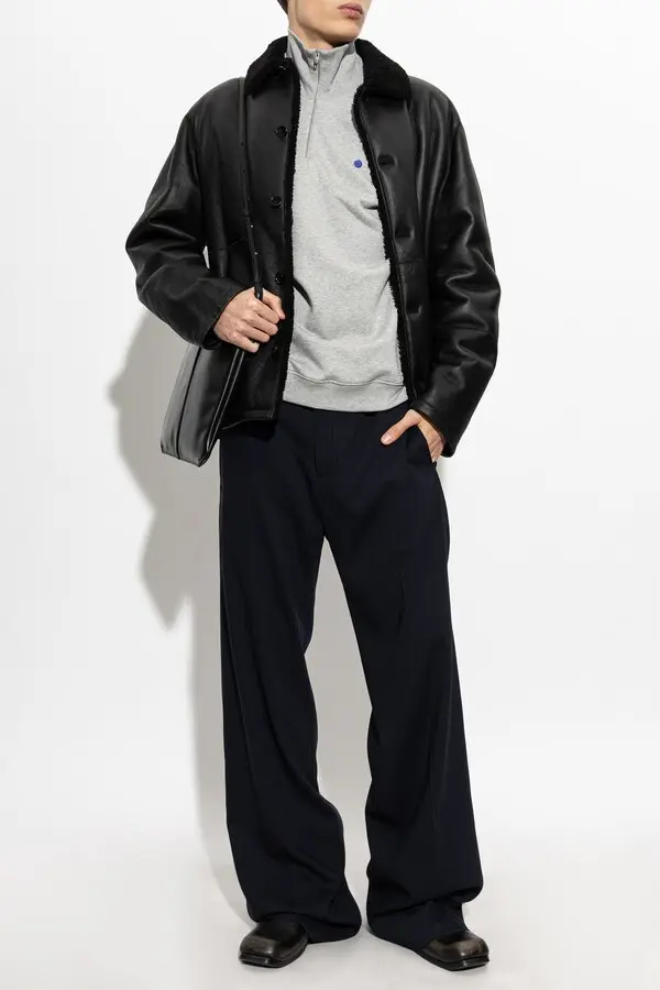 JIL SANDER High Neck Sweatshirt In Light Gray By