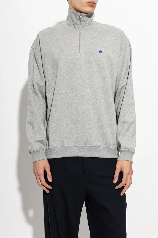 JIL SANDER High Neck Sweatshirt In Light Gray By