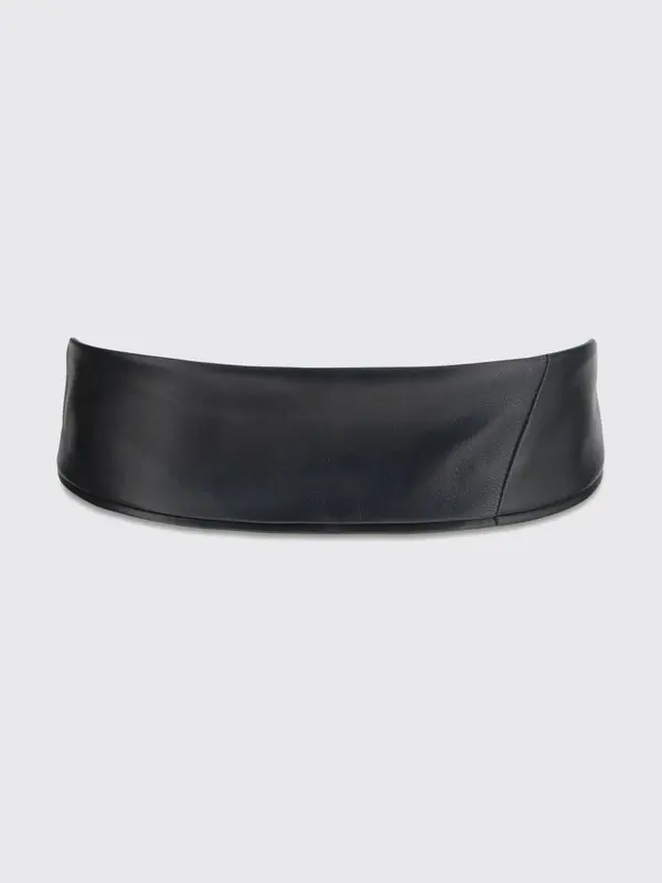 Jacquemus Wide Lambskin Leather Belt With Plaque Closure