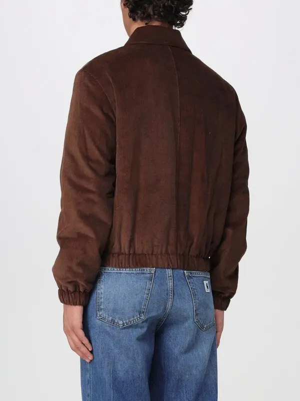 AMI Paris Corduroy Bomber Jacket With Classic Collar And Zip Closure