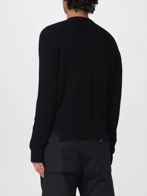 Rick Owens Wool Crewneck Jumper With Dropped Shoulders And Ribbed Trims - Black