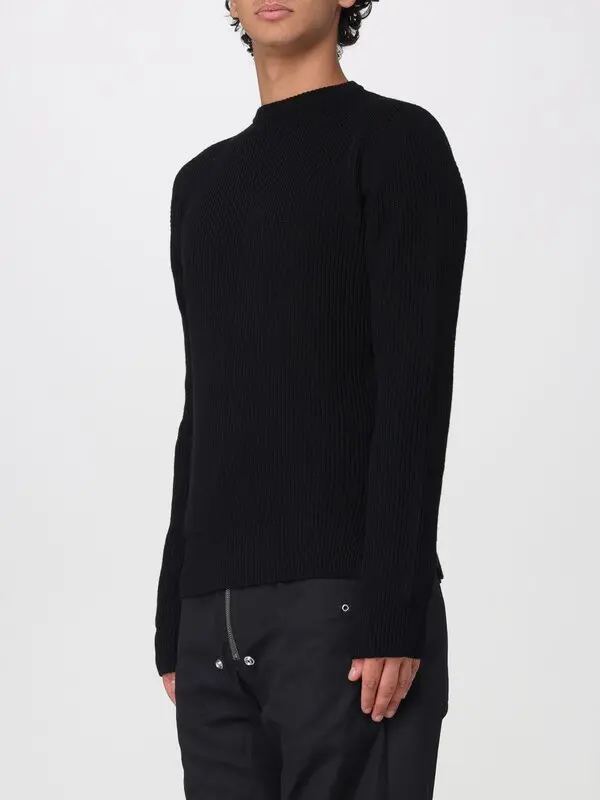 Rick Owens Wool Crewneck Jumper With Dropped Shoulders And Ribbed Trims - Black