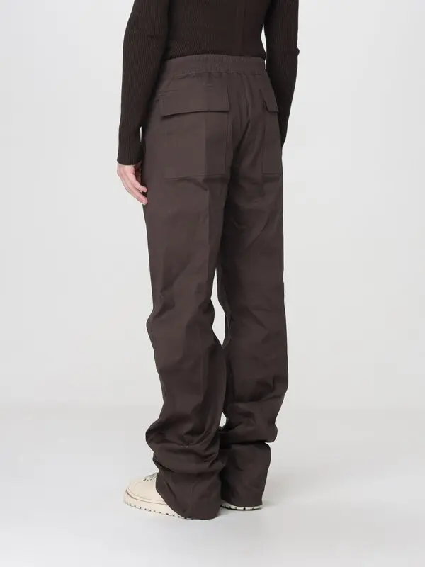 Rick Owens Straight-leg Trousers In Stretch Cotton With Drawstring Waist