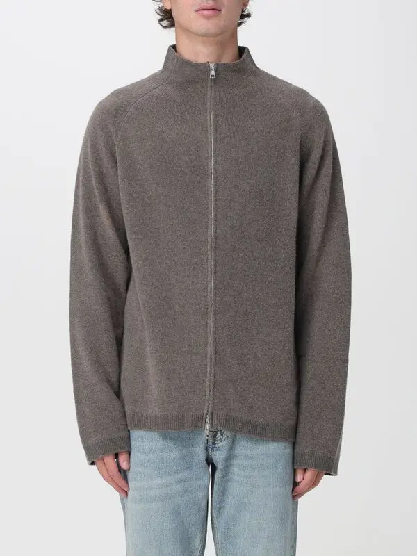 Our Legacy Wool High Neck Cardigan With Front Zip Closure - Beige