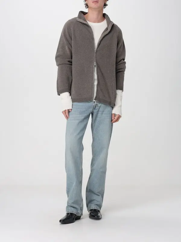 Our Legacy Wool High Neck Cardigan With Front Zip Closure - Beige