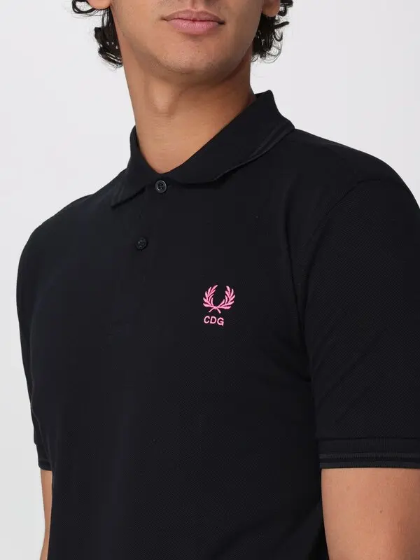 Comme Des Garçons Slim Fit Cotton Polo Shirt With Contrast Logo