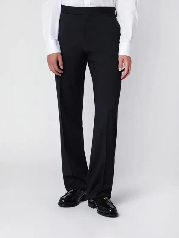 LARDINI Straight-leg Tailored Trousers In Pure Virgin Wool