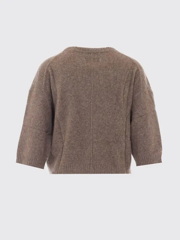 Loulou De Saison Crewneck Jumper In A Wool And Yak Blend With Dropped Shoulders - Beige
