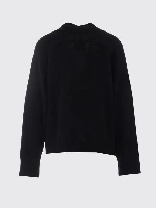 Loulou De Saison V-neck Cardigan In Pure Cashmere With Dropped Shoulders - Black