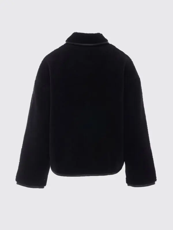 ANINE BING Single-breasted Short Jacket In A Wool Blend Fleece With Dropped Shoulders - Black