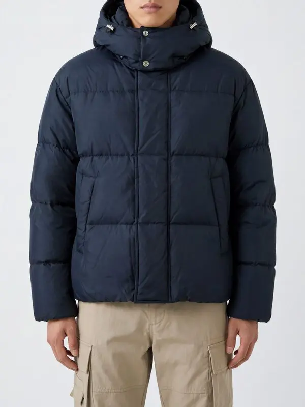 Dsquared2 Hooded Technical Fabric Puffer Jacket With High Neck