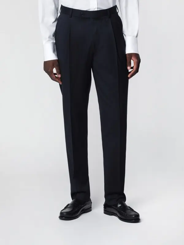 LUIGI BIANCHI Double-breasted Pure Virgin Wool Suit With Peak Lapels