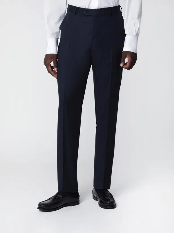 LUIGI BIANCHI Single-breasted Pure Virgin Wool Suit With Notch Lapels