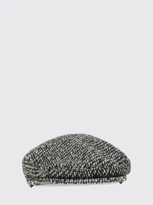 Dolce & Gabbana Chevron Pattern Wool Blend Flat Cap With Rigid Visor