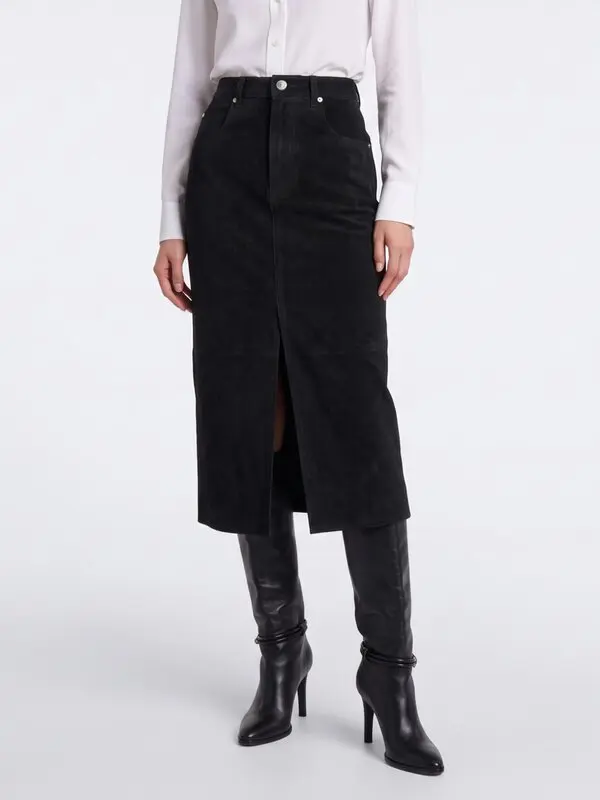 Isabel Marant Étoile Bisane High-waisted Cotton Midi Pencil Skirt - Black