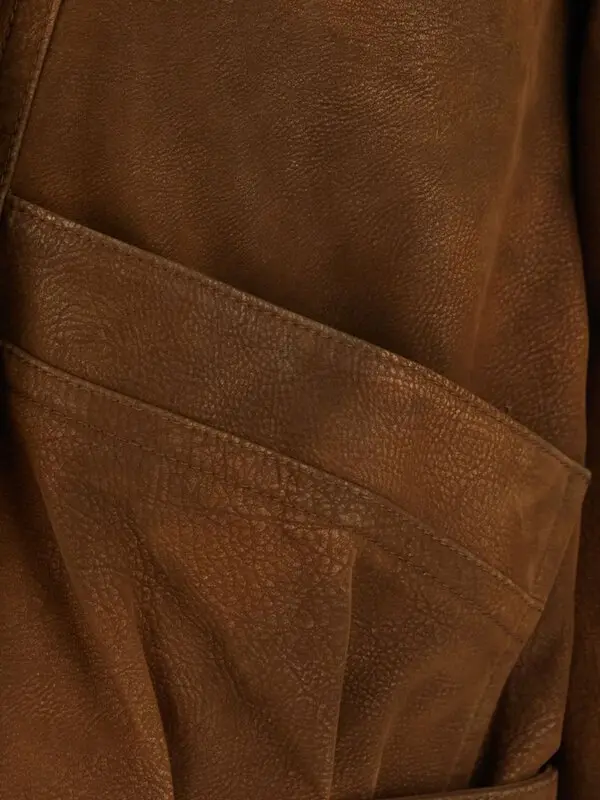 Isabel Marant Étoile Suede Leather Shirt Jacket With Concealed Closure - Brown