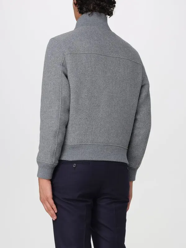 BROOKSFIELD Wool Blend Bomber Jacket With High Collar And Ribbed Hems