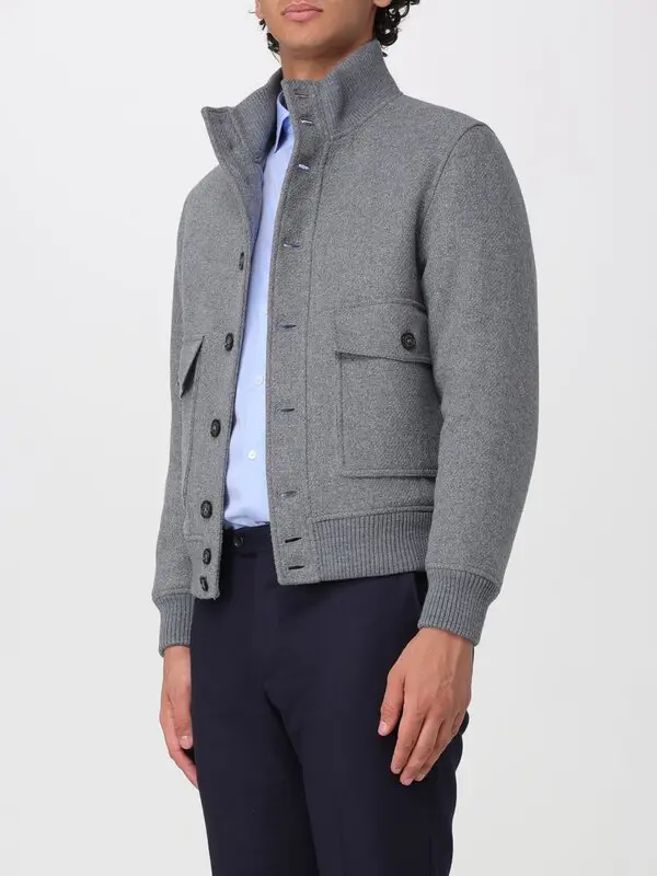 BROOKSFIELD Wool Blend Bomber Jacket With High Collar And Ribbed Hems