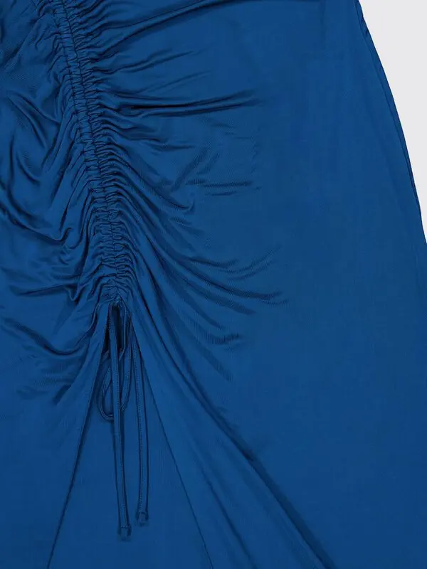 Balmain One-shoulder Stretch Viscose Long Evening Gown With Slit