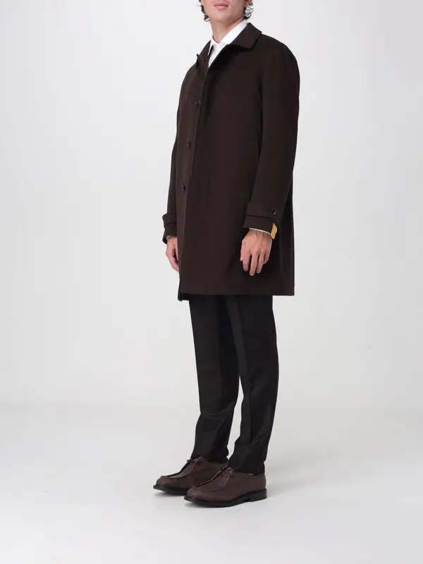 Tagliatore Alton Single-breasted Knee-length Coat In Wool With Concealed Closure - Brown