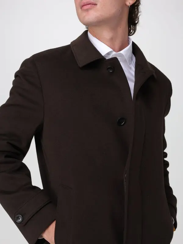 Tagliatore Alton Single-breasted Knee-length Coat In Wool With Concealed Closure - Brown