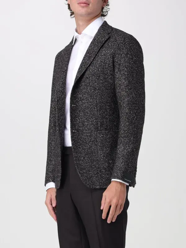Tagliatore Slim Fit Single-breasted Wool Blend Blazer With Patch Pockets - Fa01