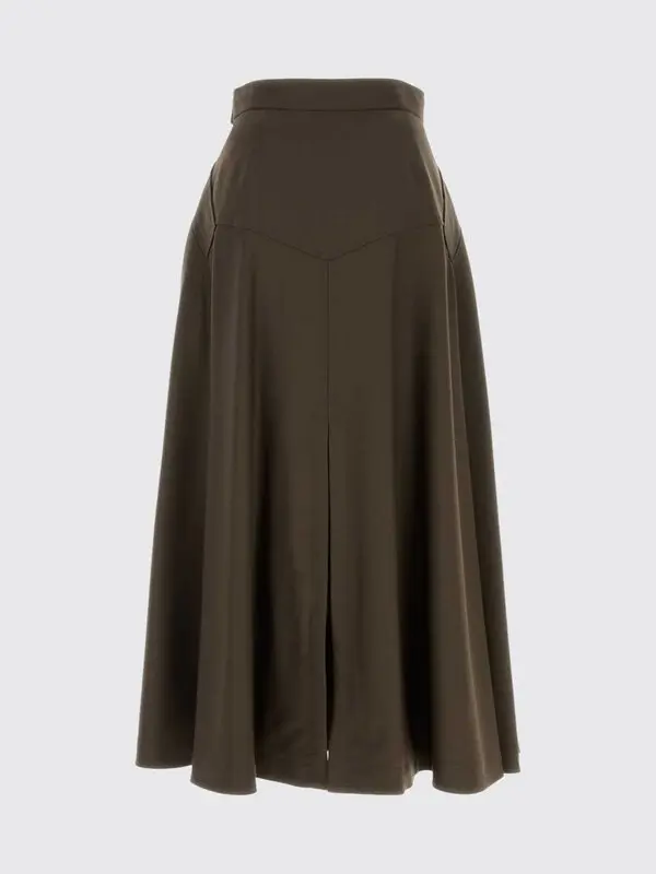 Burberry High-waisted Pure Wool Midi Wrap Skirt With Side Buckle
