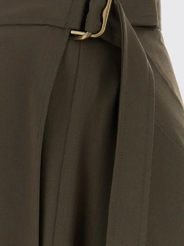 Burberry High-waisted Pure Wool Midi Wrap Skirt With Side Buckle