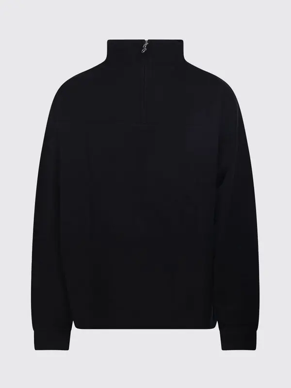 Jacquemus Rond Carré Cotton Sweatshirt With High Neck And Half-zip - Black