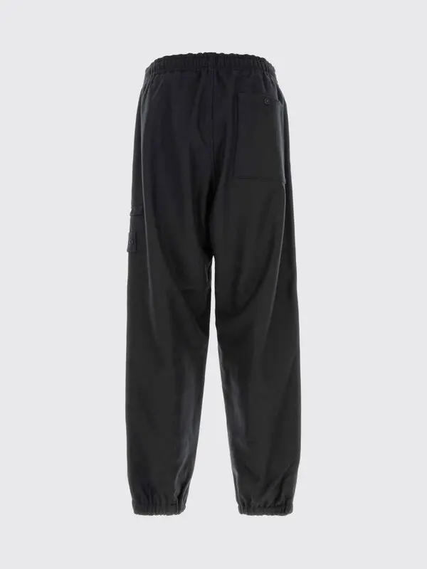 Stone Island Wool Flannel Jogging Trousers With Compass Logo