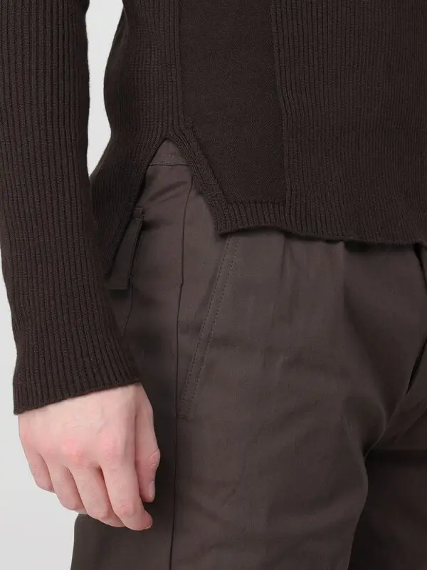 Rick Owens Slim Fit Crewneck Jumper In Pure Virgin Wool With Ribbed Cuffs