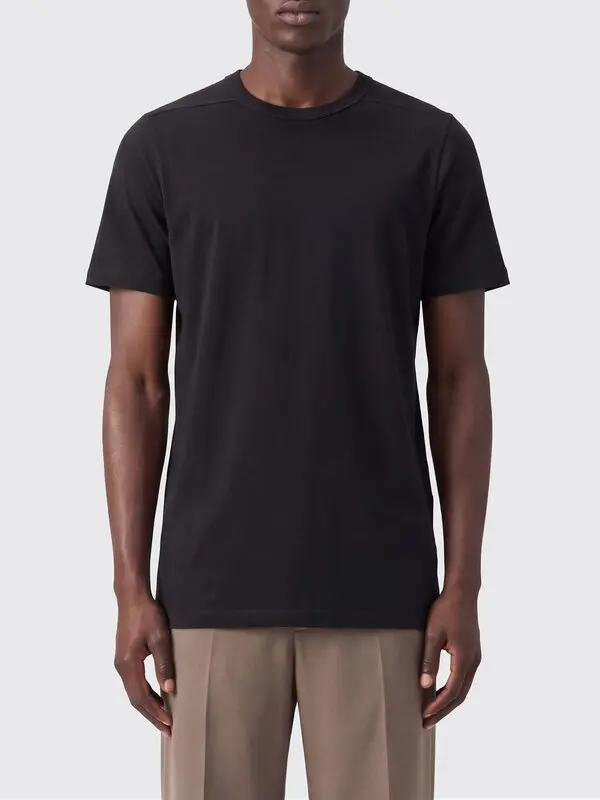 Rick Owens Contemporary Design Crew Neck T-shirt In Pure Cotton - Black