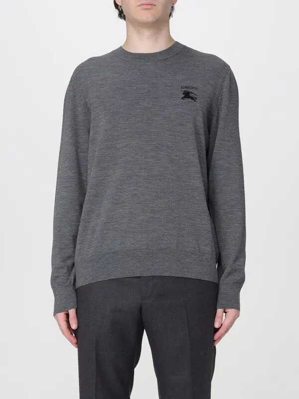 Burberry Crewneck Sweater In Pure Wool With Embroidered Ekd Logo