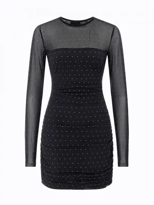 Liu Jo Long-sleeved Slim Fit Rhinestone Sheath Mini Dress