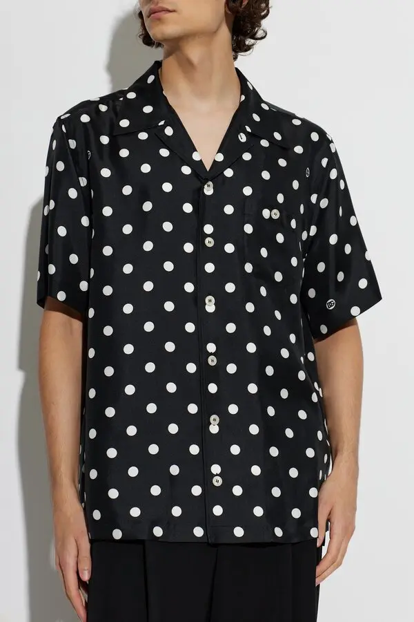 Dolce & Gabbana Silk Polka Dot Short-sleeve Shirt By