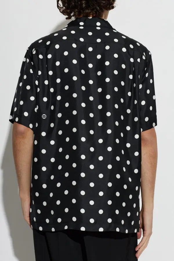 Dolce & Gabbana Silk Polka Dot Short-sleeve Shirt By