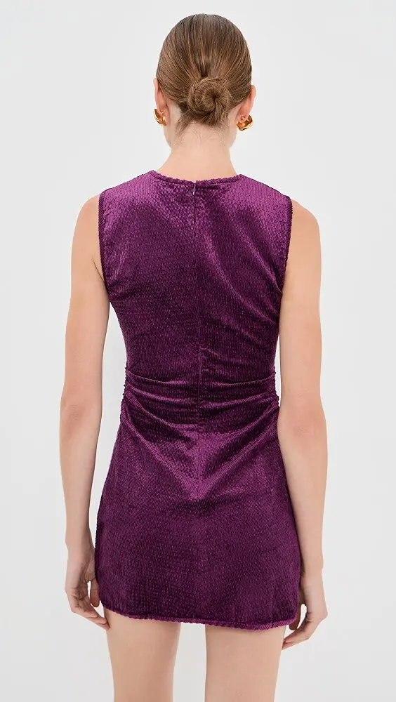 Christopher Esber Loophole Corduroy Mini Dress - Plum