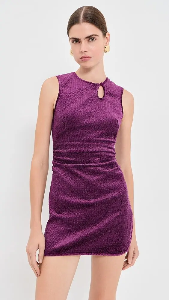 Christopher Esber Loophole Corduroy Mini Dress - Plum
