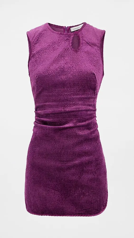Christopher Esber Loophole Corduroy Mini Dress - Plum
