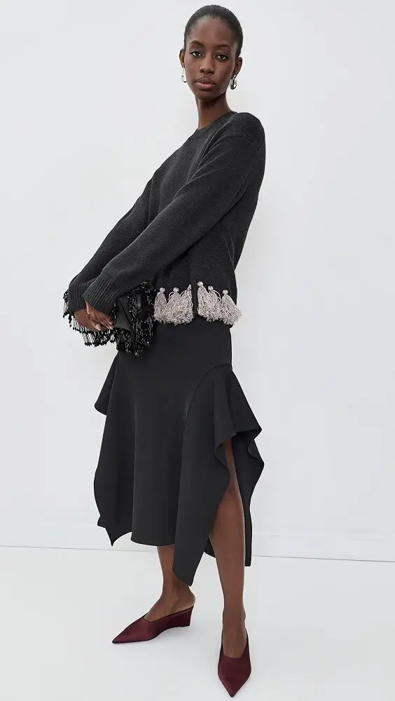 SIMONMILLER Roni Metallic Tassel Sweater