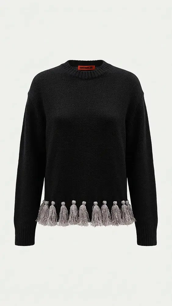 SIMONMILLER Roni Metallic Tassel Sweater