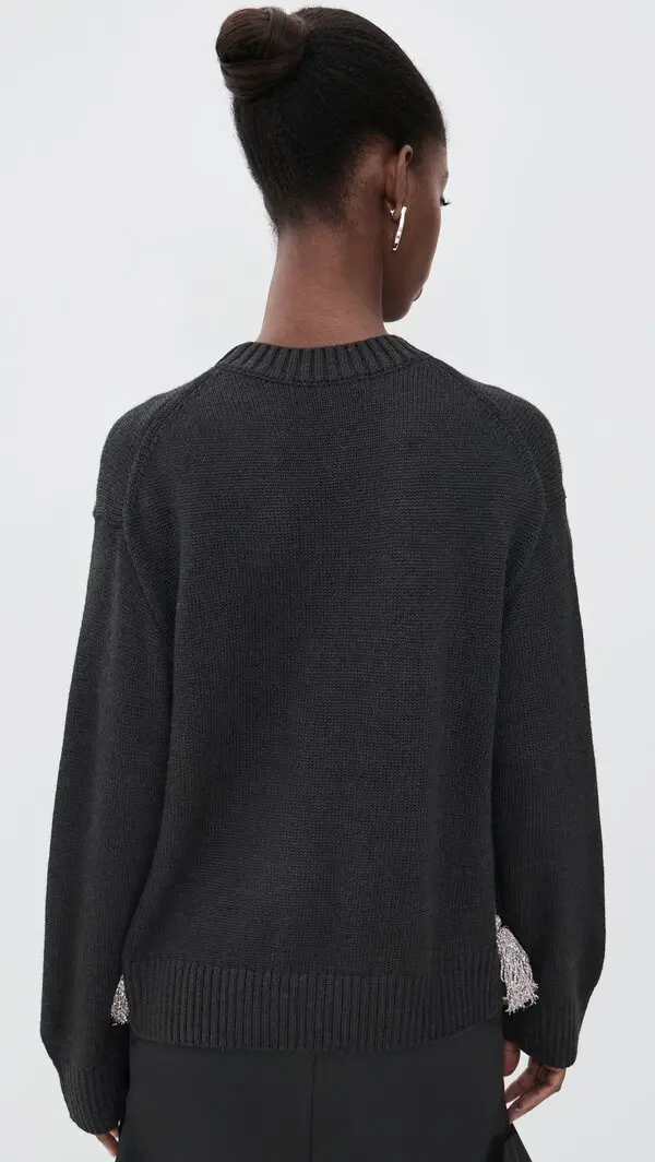 SIMONMILLER Roni Metallic Tassel Sweater - Black/satellite Silver