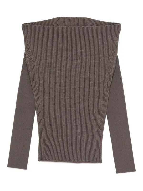 Rick Owens Wool Off-shoulder Sweater - Multicolor