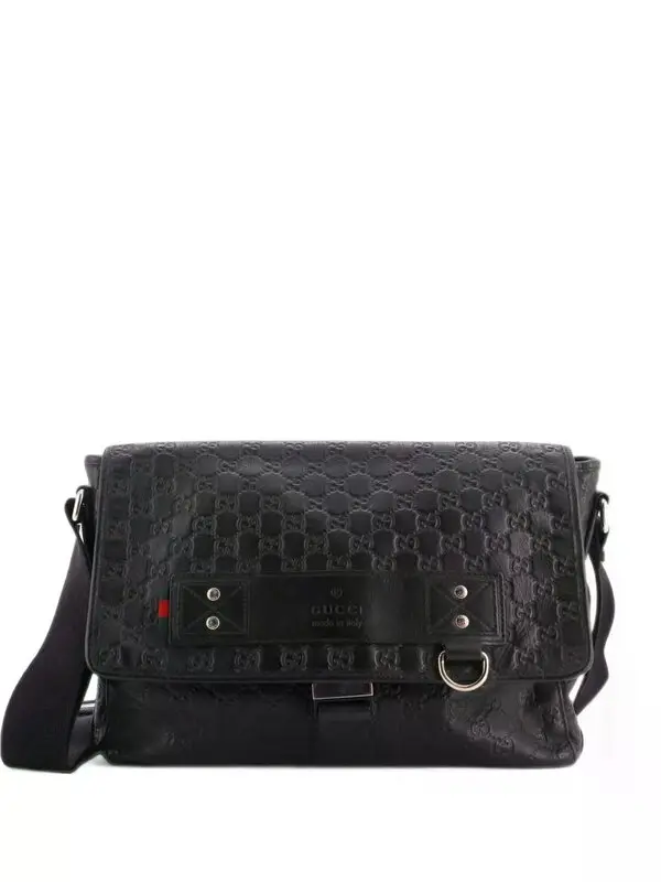 Gucci Messenger Flap Bag Guccissima Rubber Crossbody Bag