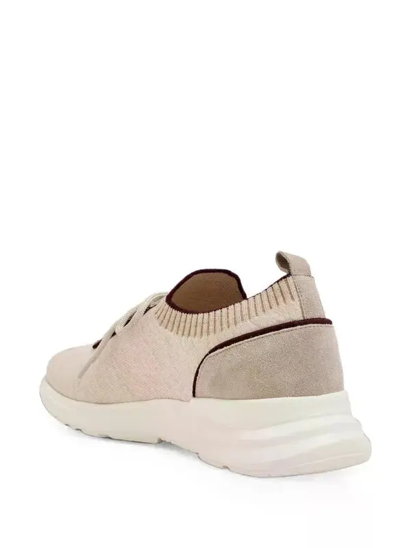 Eleventy Knit Leather-trim Sneakers