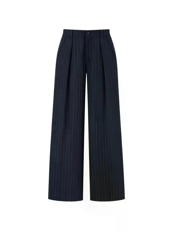 SOLOTRE Pinstriped Pleated Trousers