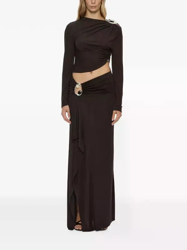 Christopher Esber Orica Crystal-embellished Ruched Top - Brown