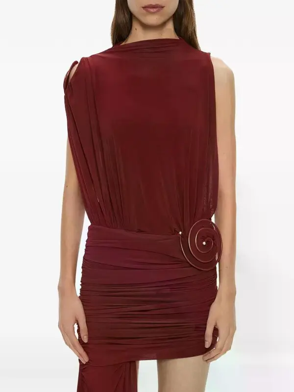 Christopher Esber Aurelia Sculpted Spiral-cascade Mini Dress - Red