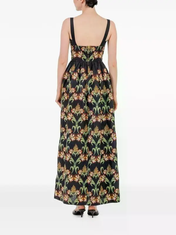 Agua Bendita Jaspe Embroidered Linen Dress